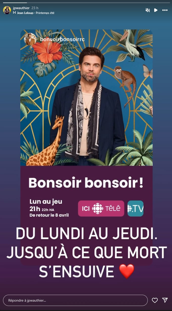 Jean-Philippe Wauthier fait une importante annonce concernant Bonsoir bonsoir - Monde de Stars