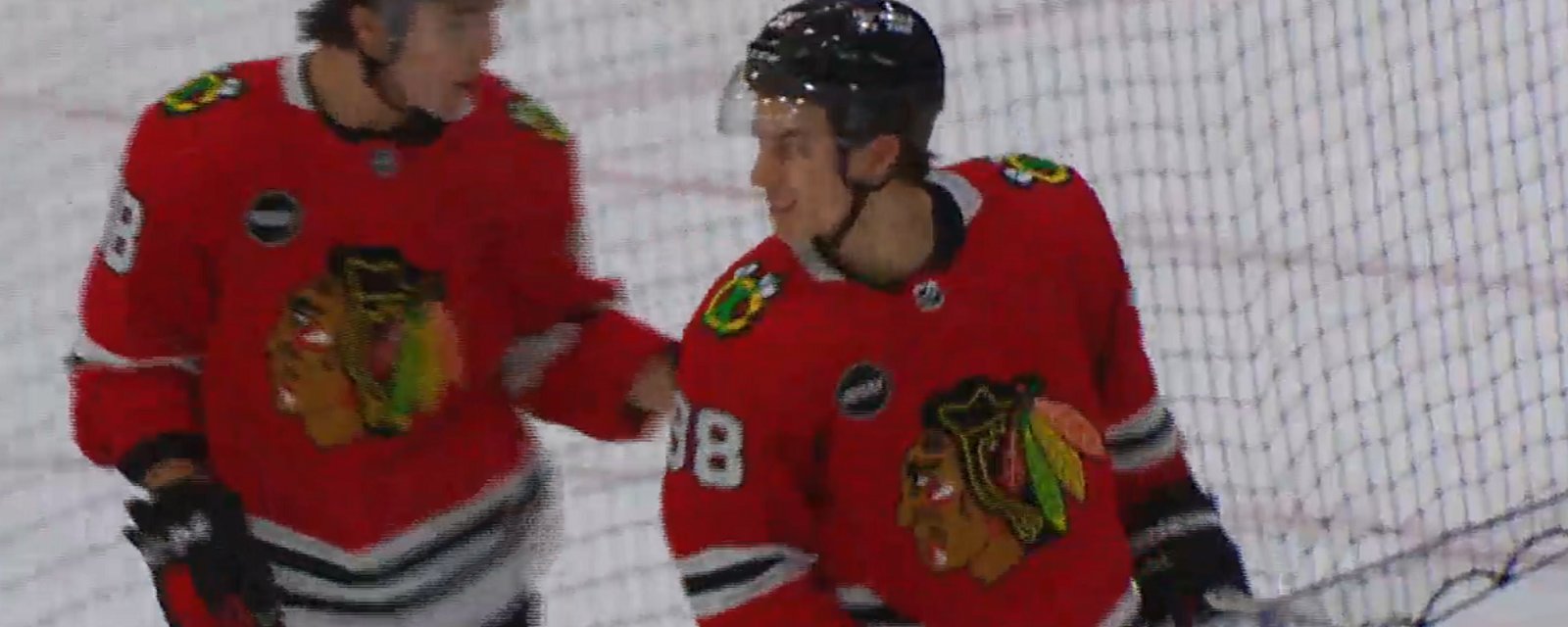 Connor Bedard scores his first unofficial goal as a Blackhawk. - HockeyFeed
