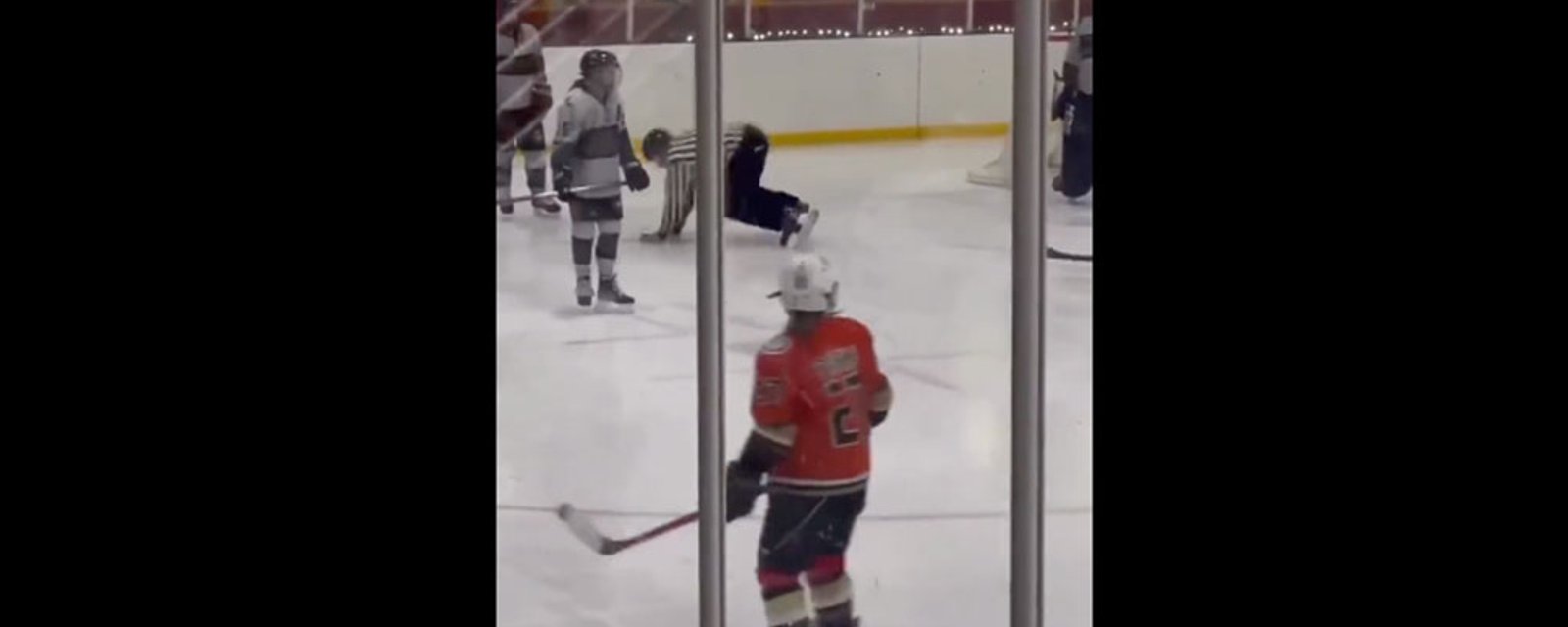 Youth league ref looks completely waffled, falls all over the place ...