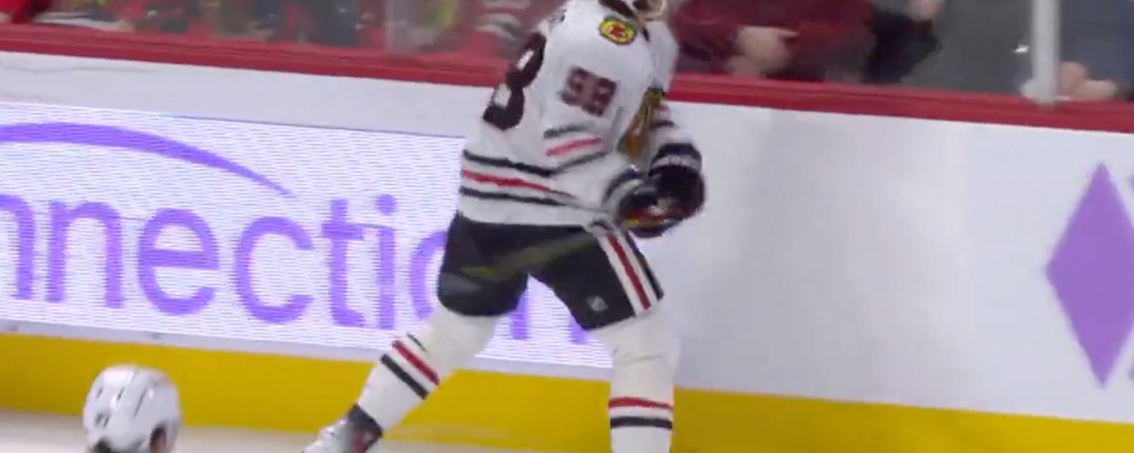 Connor Bedard flips out and breaks his stick on the ice! - HockeyFeed