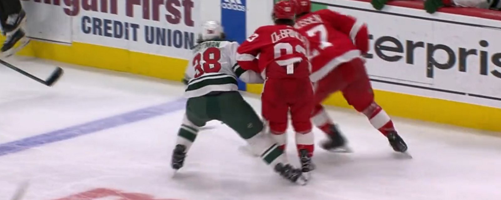 Hartman facing suspension for slew-foot on Debrincat. - HockeyFeed