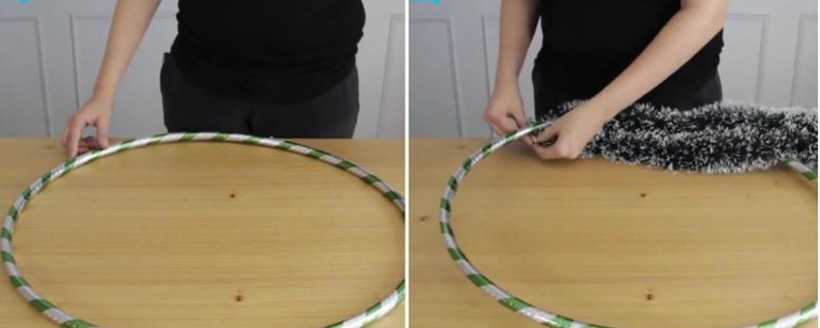 Elle récupère un cerceau et de vieilles guirlandes de Noël! NON! Ce n ...