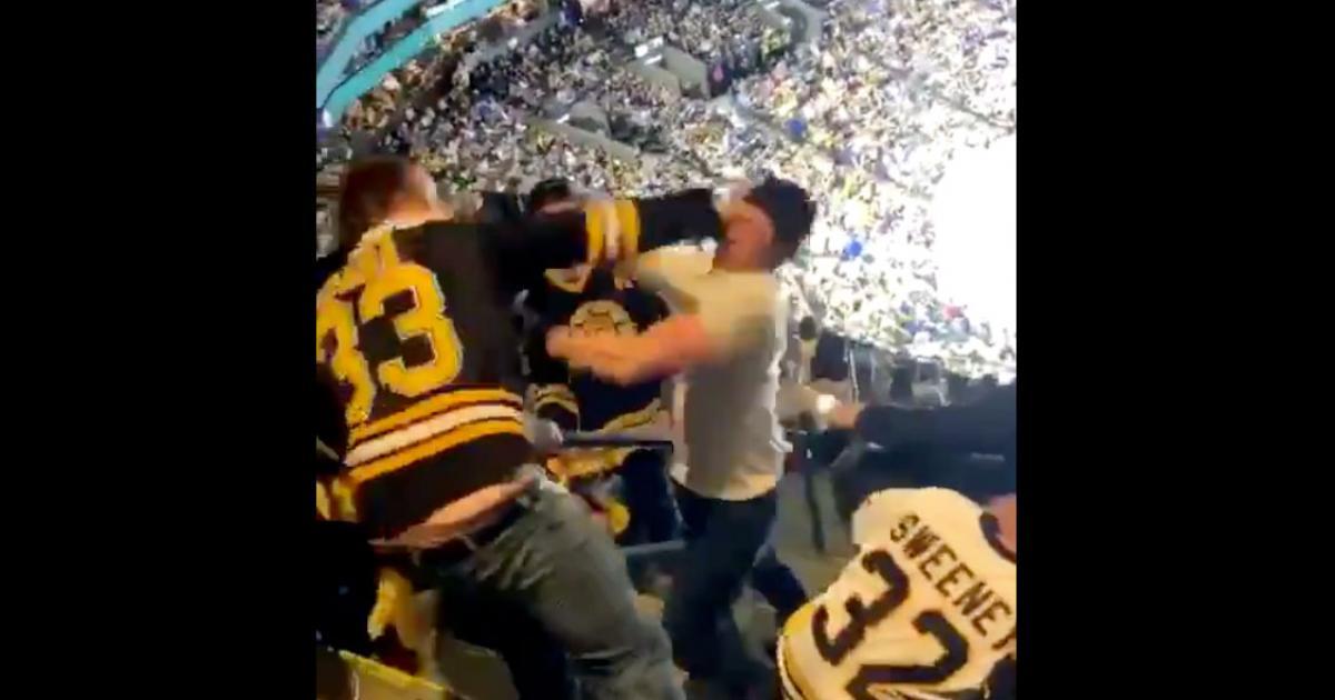 Bruins fans start fighting in the stands at TD Garden! - HockeyFeed