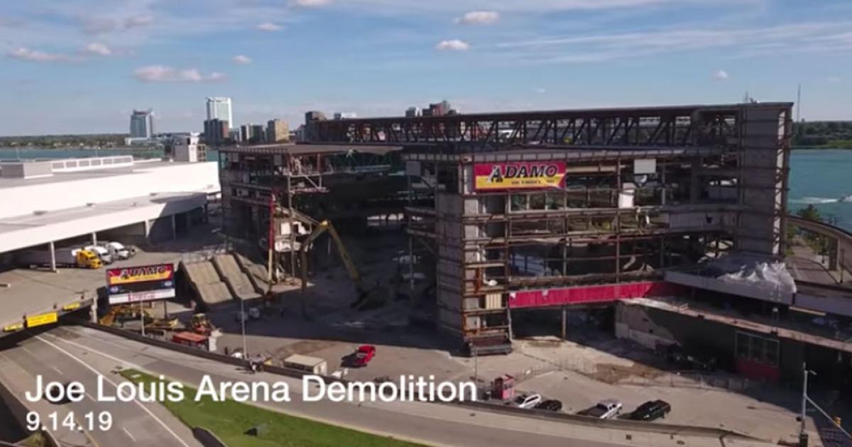 Incredible, but heartbreaking drone footage of Joe Louis Arena ...