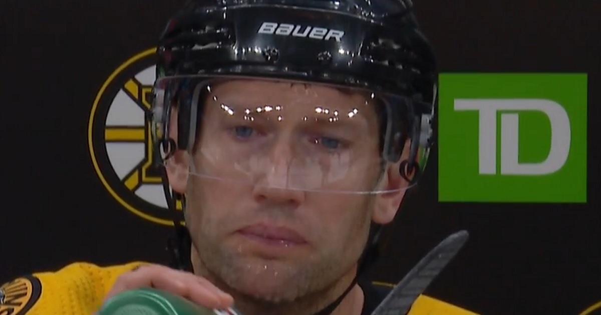 David Backes leaves the Bruins bench in tears after terrible injury to ...