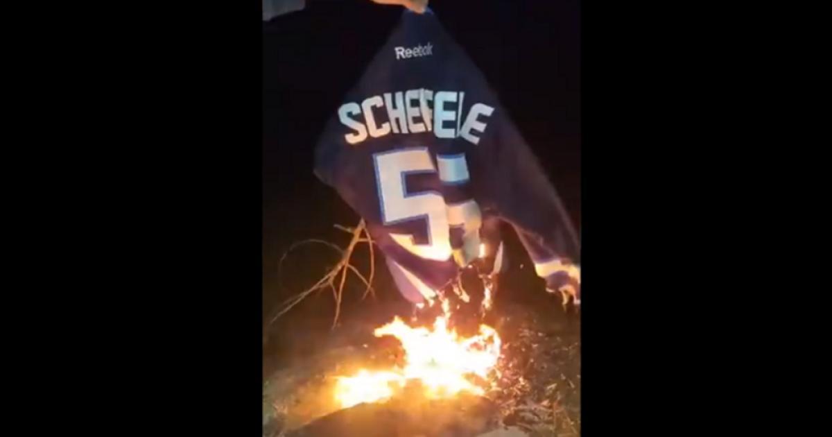Fan burns his Mark Scheifele jersey after last night's devastating hit ...