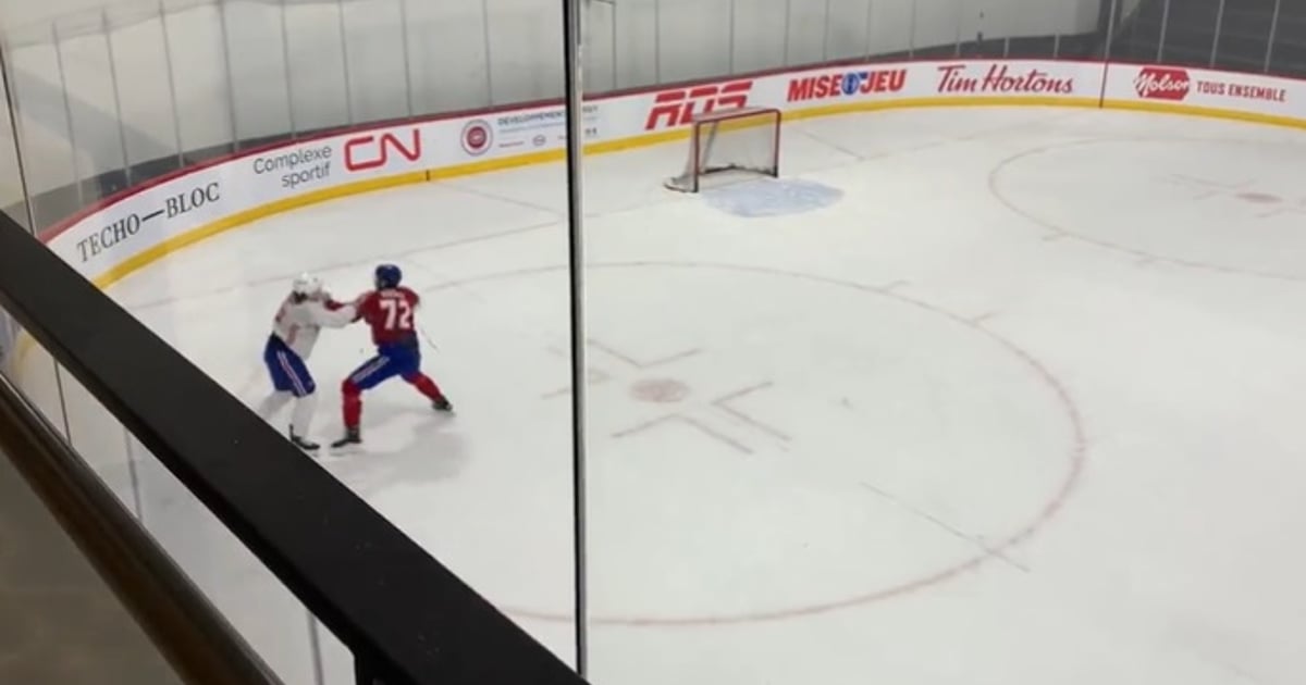 Arber Xhekaj et Michael Pezzetta pratiquent leurs techniques de combat ...