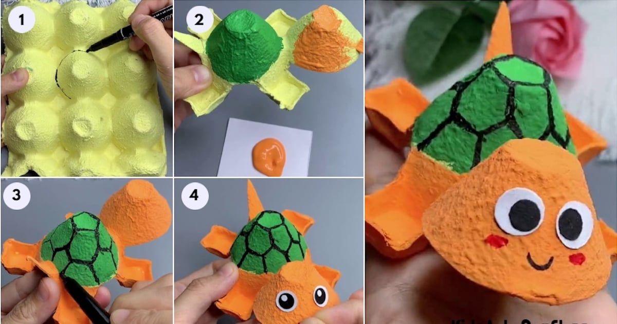 Comment réaliser une adorable tortue avec une boite d'oeufs - Trucs et ...