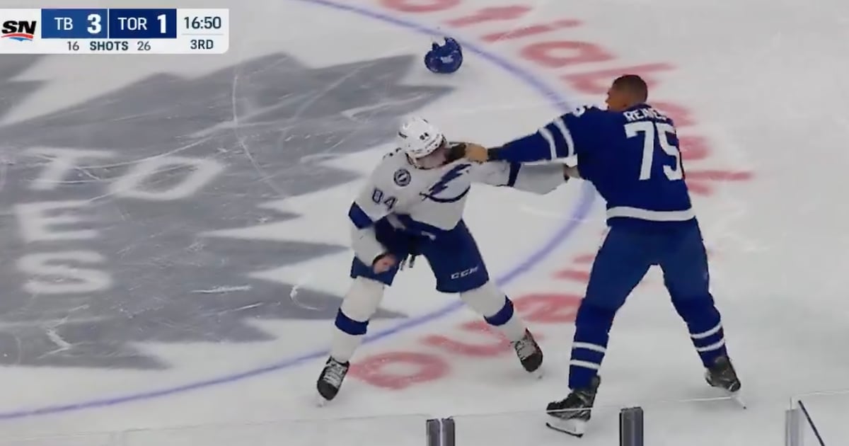 Ryan Reaves wrecks Tanner Jeannot in a spirited fight! - HockeyFeed