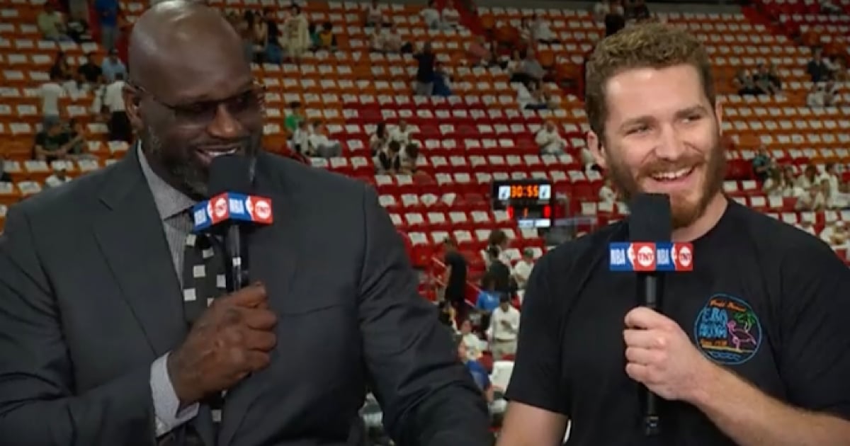 Matthew Tkachuk responds to a challenge from Shaq on the TNT panel ...