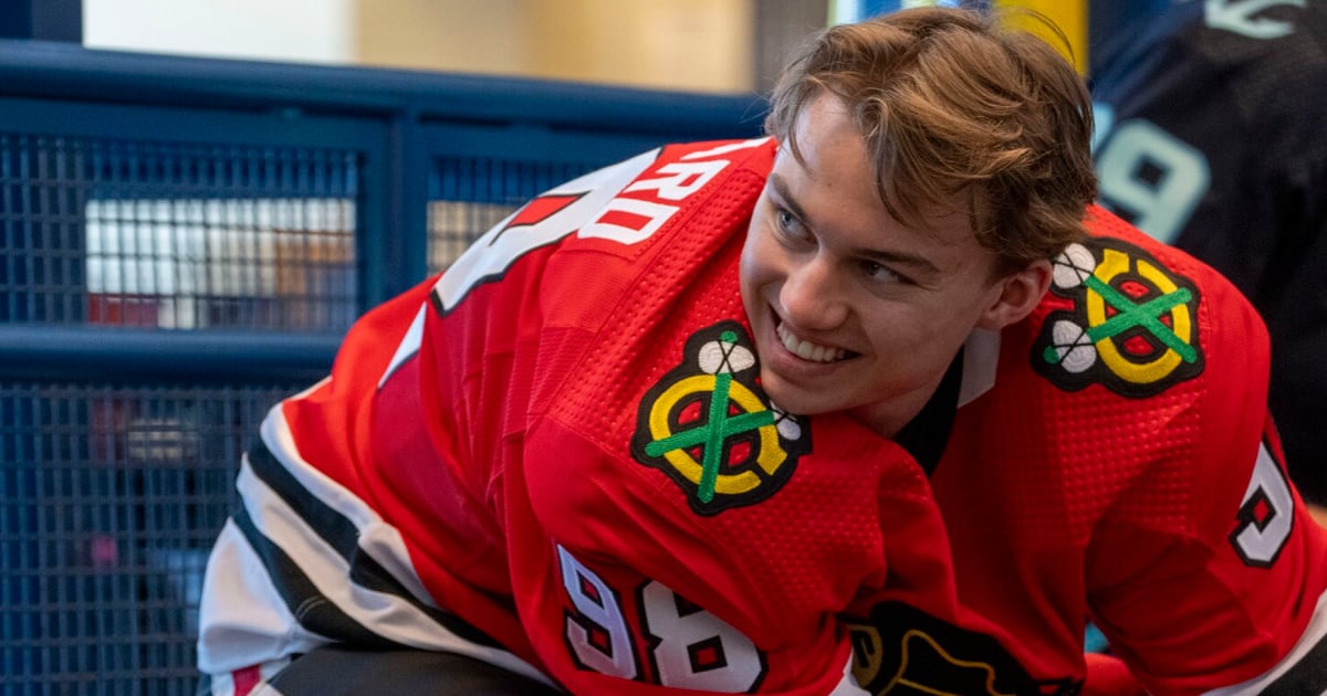 Connor Bedard scored a hat trick in his first game as a Blackhawk ...