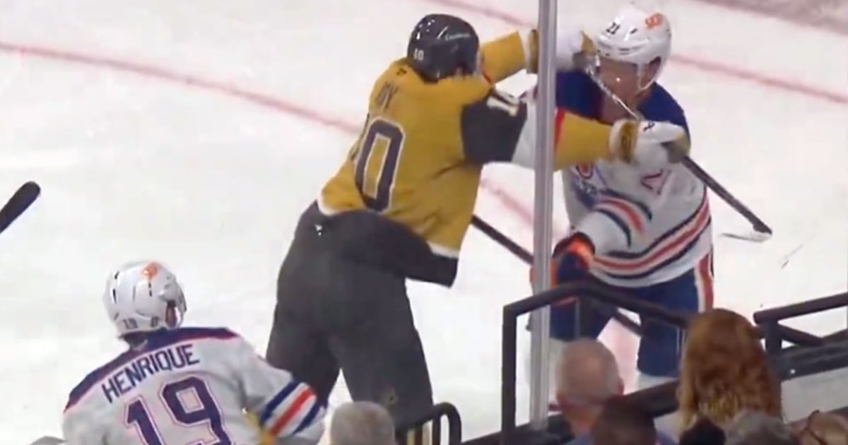 Nicolas Roy takes off Trent Frederic's head, earns a 5 min Major in OT ...