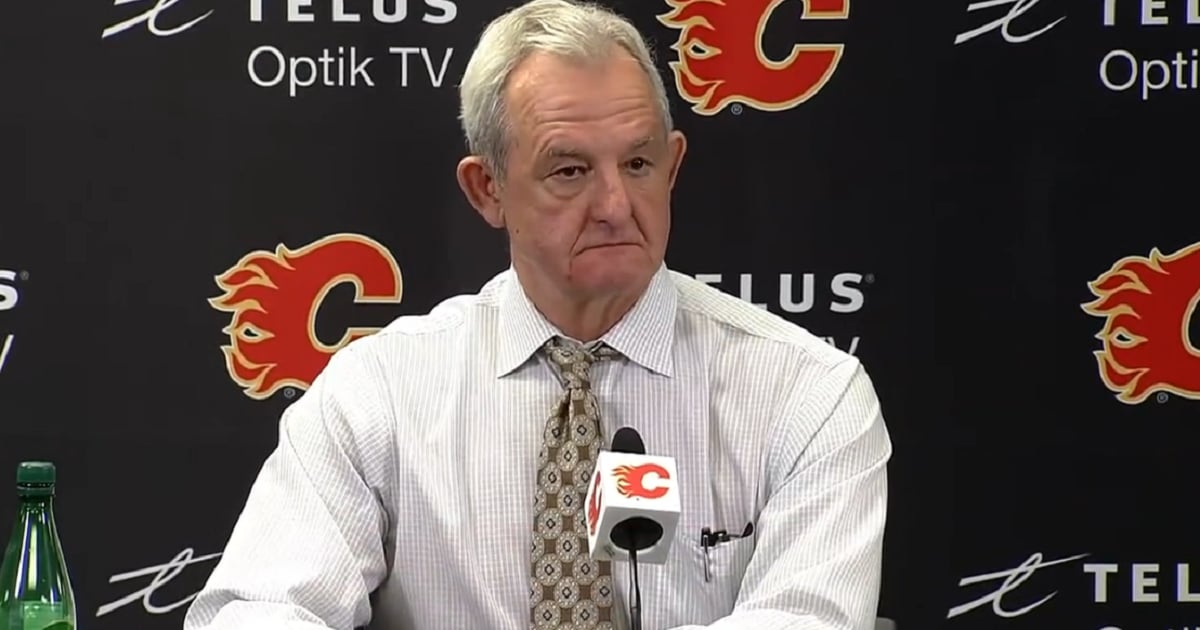 Jonathan Huberdeau takes a shot at Darryl Sutter. - HockeyFeed