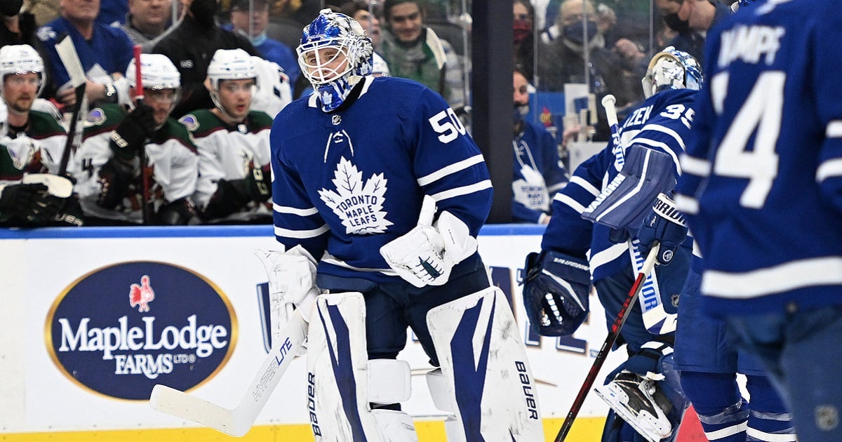 Maple Leafs goaltender Erik Kallgren unveils his new mask. - HockeyFeed
