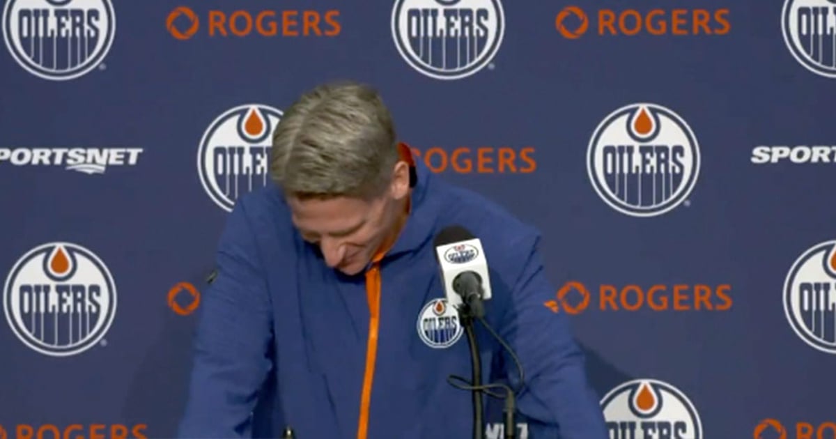 New Oilers coach Kris Knoblauch gets emotional during his introductory ...