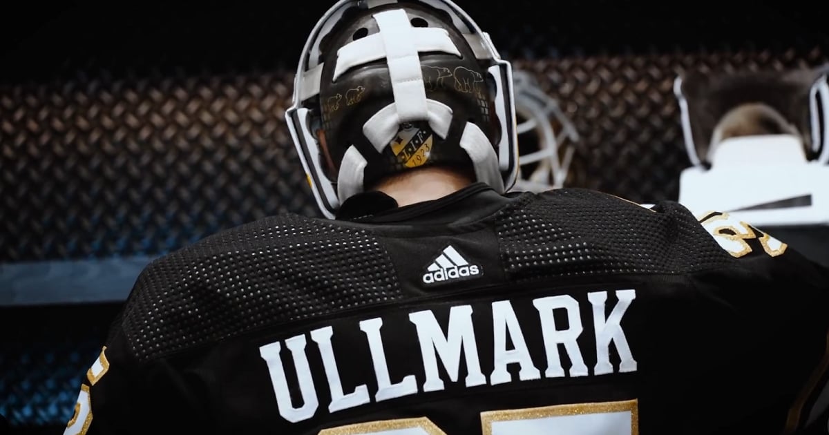 Linus Ullmark dedicates new mask to 2 former Bruins. - HockeyFeed