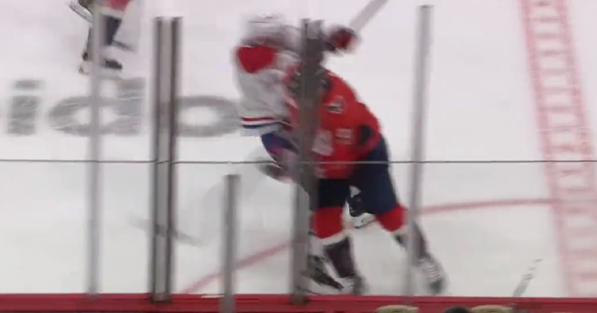 Dmitry Orlov frappe durement Nick Suzuki et personne ne se porte à la défense du capitaine ...