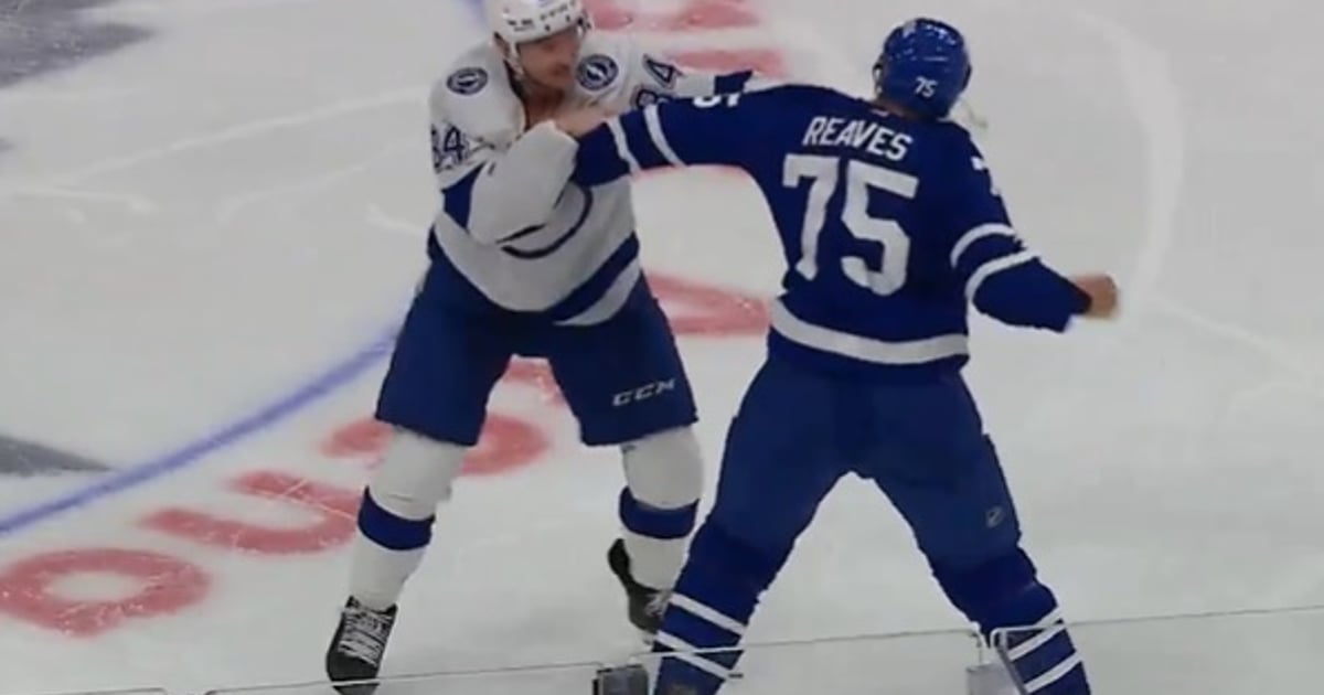 Violent combat entre Tanner Jeannot et Ryan Reaves qui se termine en KO ...