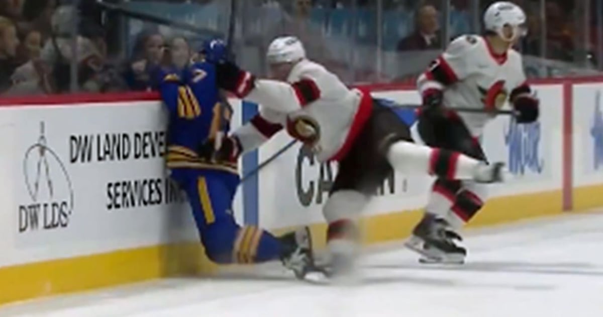 Scary scene in Buffalo after Brady Tkachuk lays a gutless hit from ...