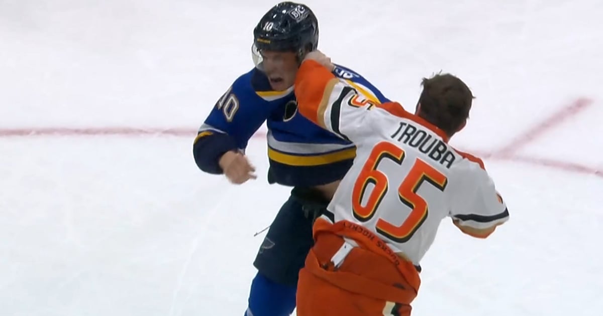 Dirty hit from Jacob Trouba leads to scrap with Brayden Schenn ...