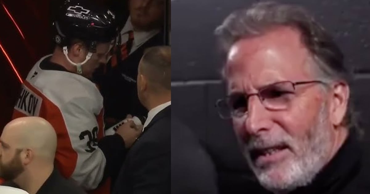 Video of Tortorella finding out about Michkov’s signing an autograph ...