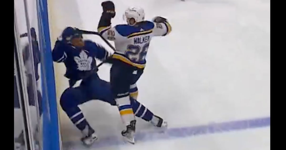Ryan Reaves gets absolutely rocked by 5'9 tall Nathan Walker - HockeyFeed