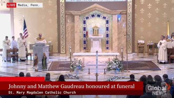 Link for full replay of Johnny and Matthew Gaudreau's funeral today ...